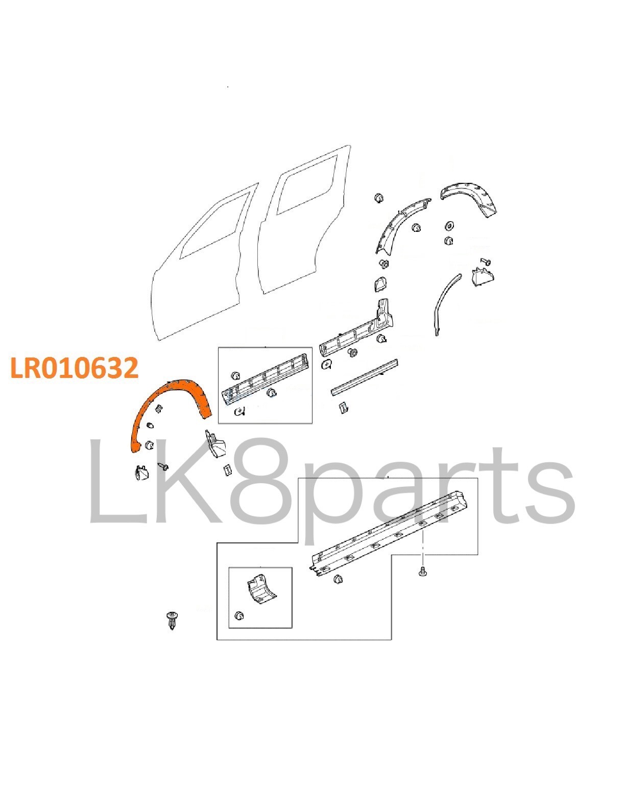 Genuine Land Rover Lr4 Wheel Flare LR010632 for sale online | eBay