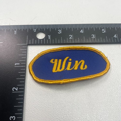 Oval Uniform Patch WIN Name Kinda Fancy Cursive BLUE w/ YELLOW Letters ...