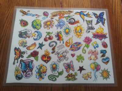 Tattoo Flash Tonster Designs Tiny,#1,2 1ea 14x11,1ea 13 3/4 x 11.Lam. W ...