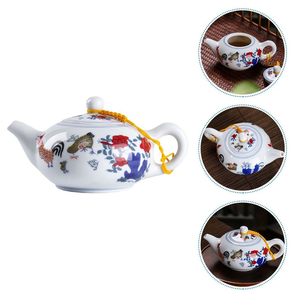 Decorative Teapot Vintage Ceramic Teakettle With Strainer Kitchen Tea ...
