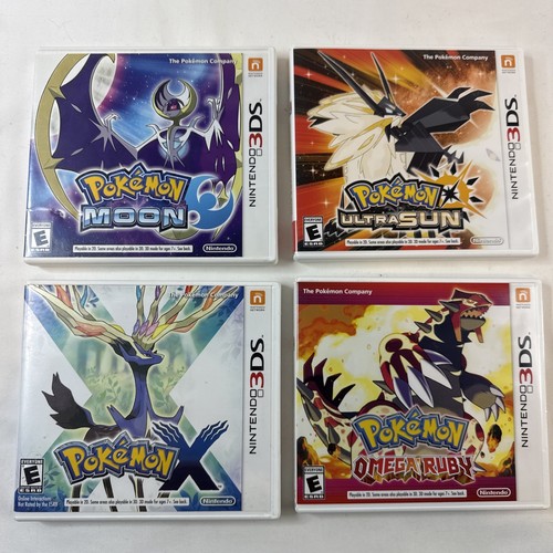 Pokemon X Sun Ultra Sun Moon Omega Ruby Nintendo 3DS 4 Game Lot Bundle ...