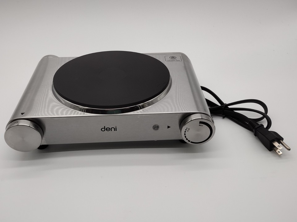Deni Model 16310 Stainless-Steel 1500W Tabletop Single Burner Cast Iron ...