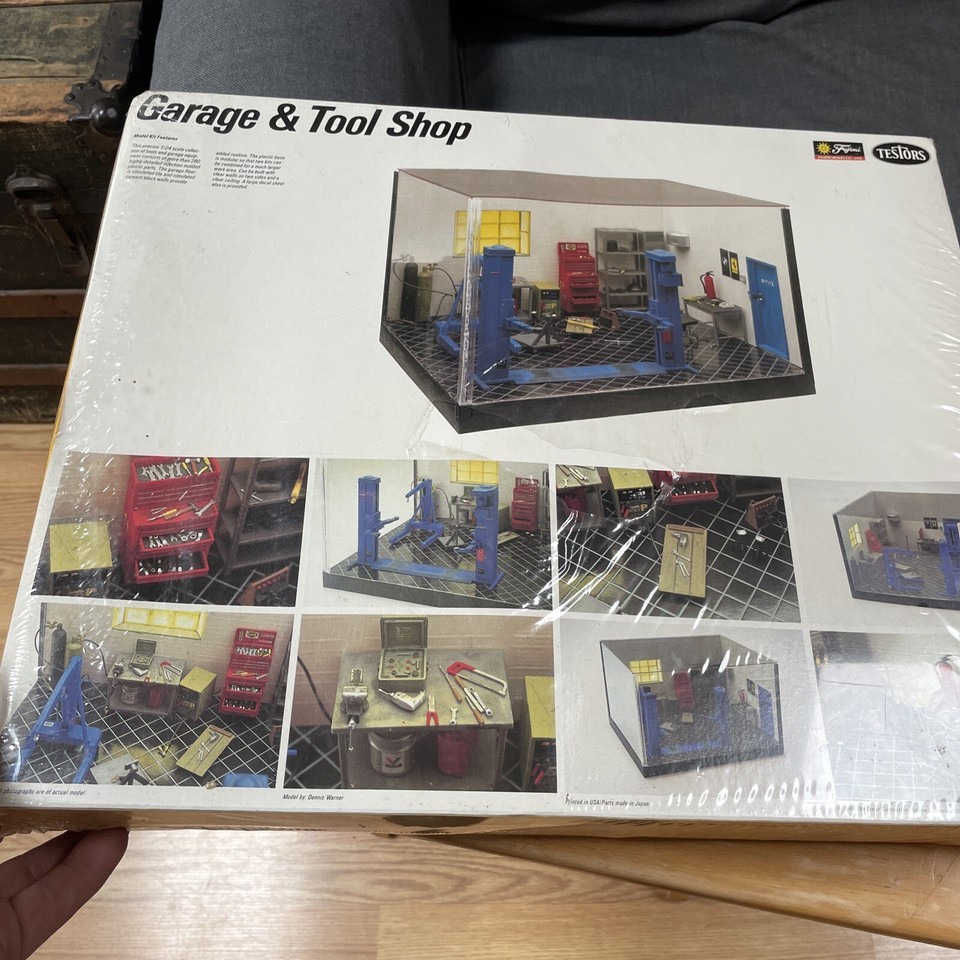 Fujimi Testors Garage and Tool Shop 1/24 Scale Model kit Sealed Vintage ...