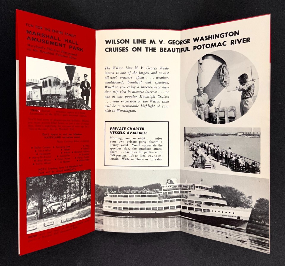 1965 Potomac River Boat Trips Wilson Line DC Marshall Hall VTG Travel ...