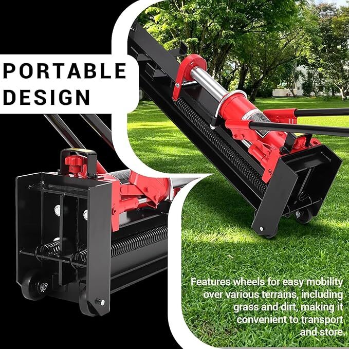 12 Ton Capacity Manual Log Splitter with Horizontal Full Steel Beam ...