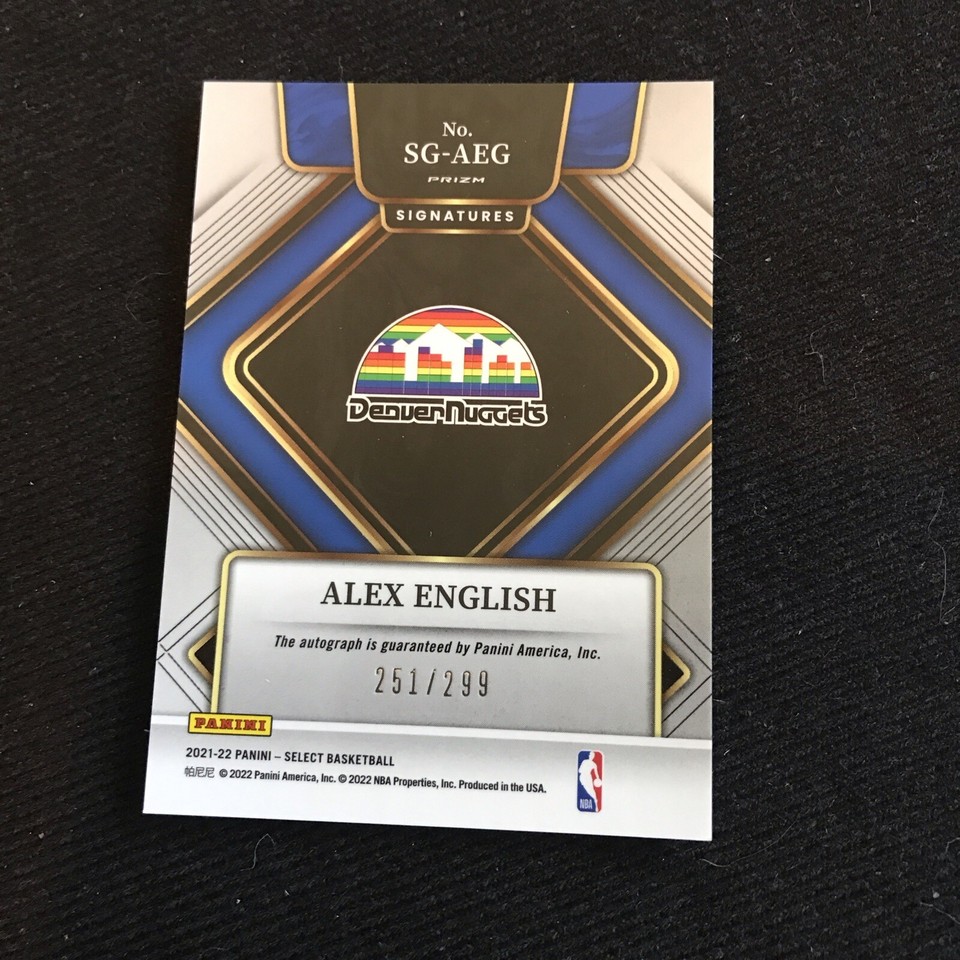 2021-22 Sleect Alex English Signatures Silver Prizm Auto Autograph #251 ...