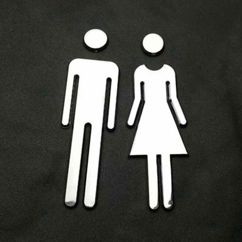 1 Set Toilet Door Sign Adhesive Plaque MEN and WOMEN Loo Restroom Door ...