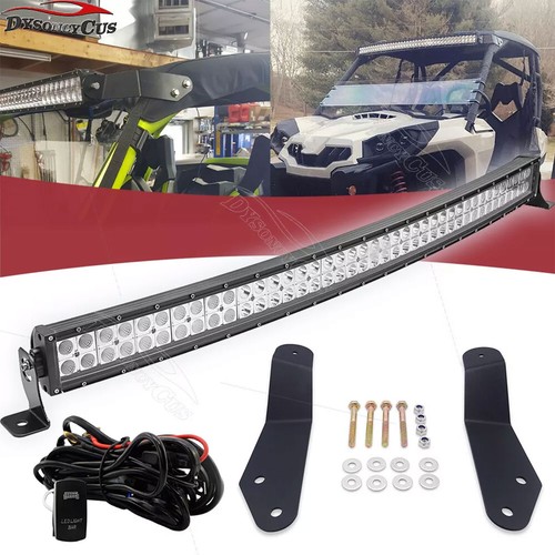 240W Curved LED Light Bar Roof Mount Bracket For Can-Am COMMANDER 800 ...