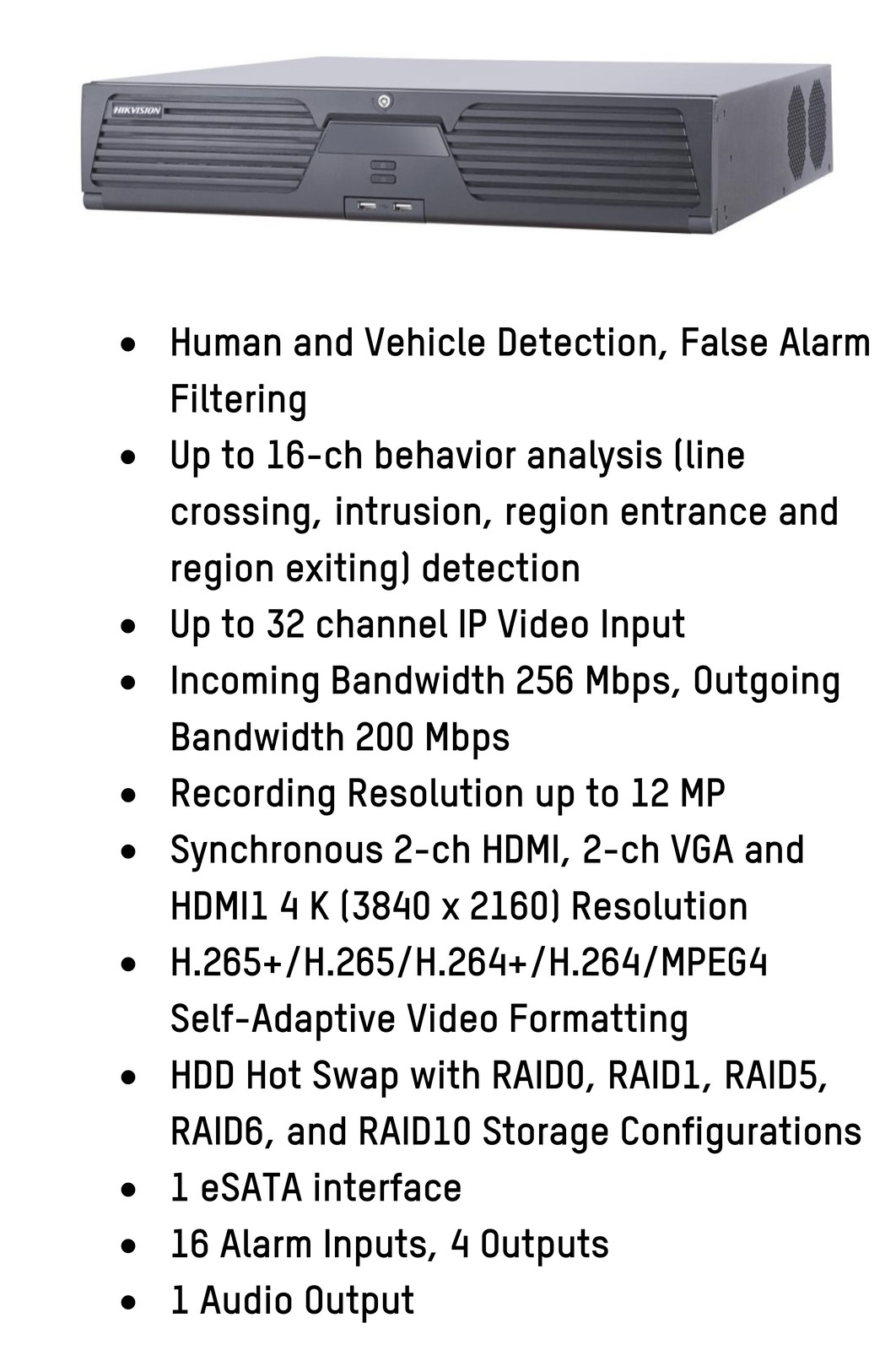 Hikvision Ids-9632nxi-i8/16s Deepinmind 32 CH NVR VCA Detection No HDD ...