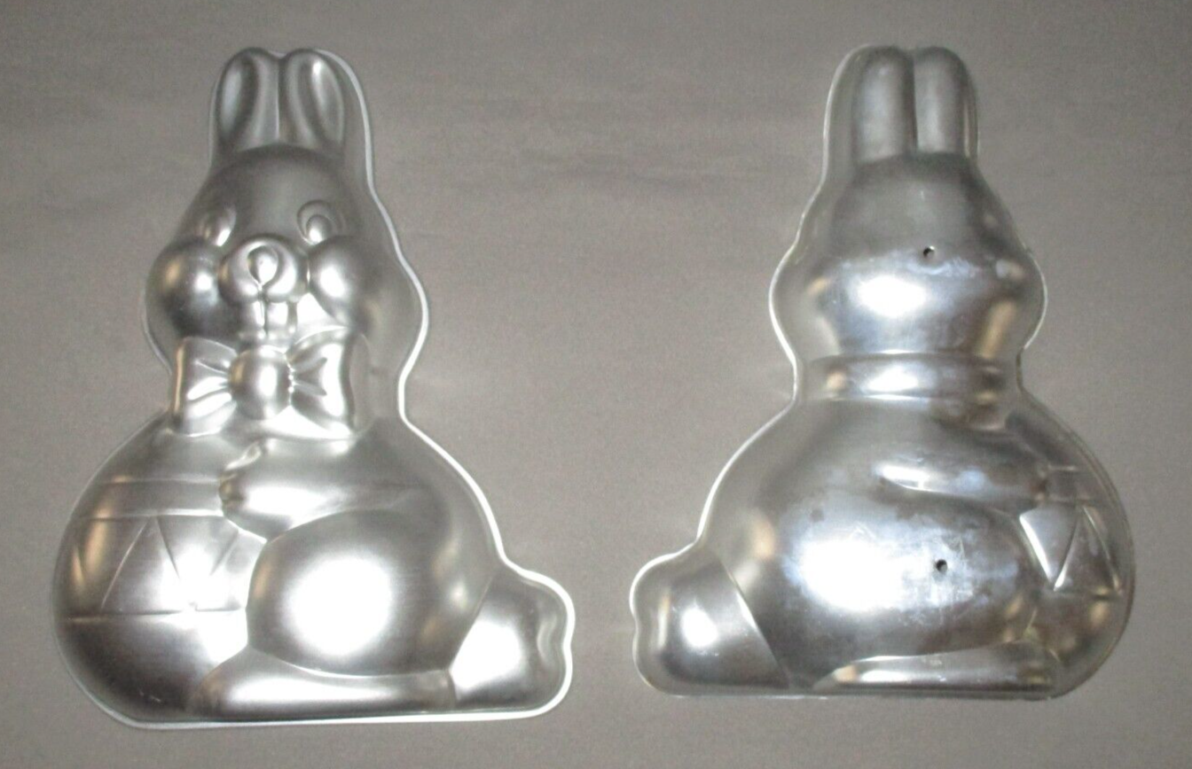 Vintage 1984 Wilton Aluminum 3D Stand Up Easter Egg Bunny Rabbit Cake ...