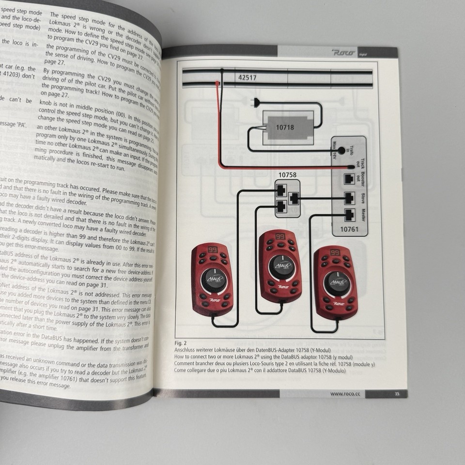 Roco DCC 10764 Booster with Hand Held Power Mouse Controller + Track ...