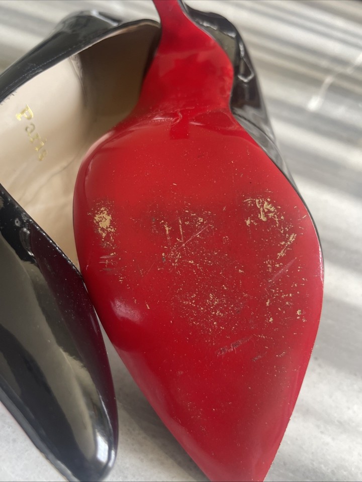 Christian Louboutin Kate 100mm Black Patent Leather Pumps size 37 ...
