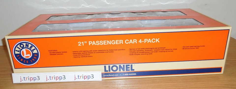 LIONEL 1927360 LONG ISLAND LIRR 21" PASSENGER CAR COACH 4 PACK O SCALE ...