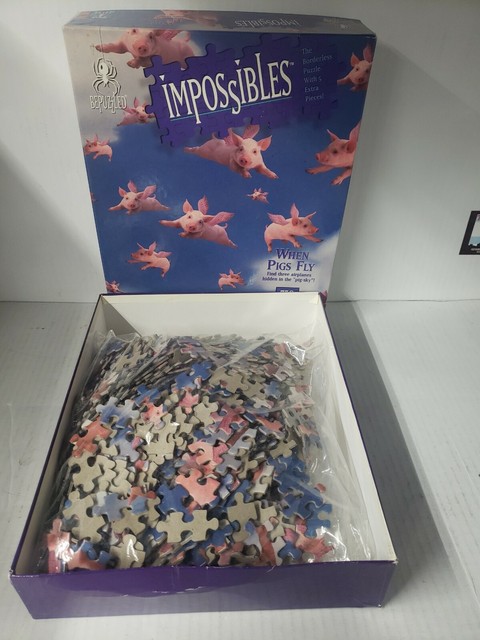 Bepuzzled Impossibles When Pigs Fly Jigsaw 750 Puzzle 1995 Borderless ...