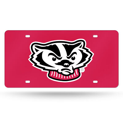 Wisconsin Badgers Red Mirrored Laser Cut License Plate Laser Tag | eBay