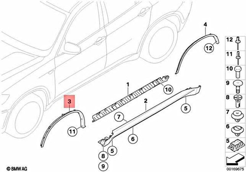 Genuine BMW Fender Flare Wheel Opening Molding Right Passenger OEM ...