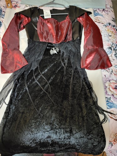 Girls Scary Bat Princess Vampire Dress Costume Size 10-12 Halloween ...