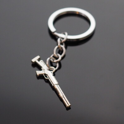 Classic Pistol Grip Sniper Rifle Gun Silver Metal Key Ring Chain ...
