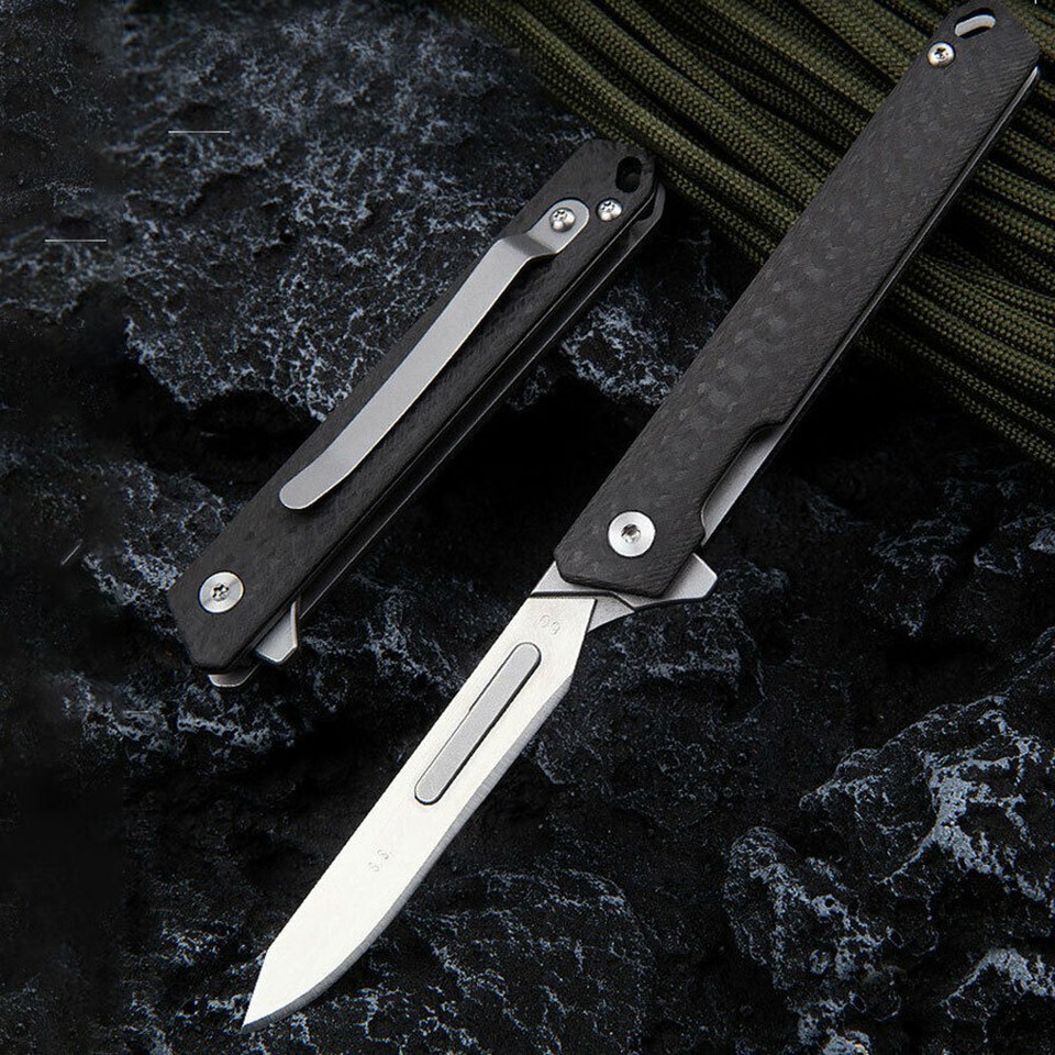 Carbon Fiber Pocket Scalpel Folding Blade Knives Utility Knife Outdoor ...