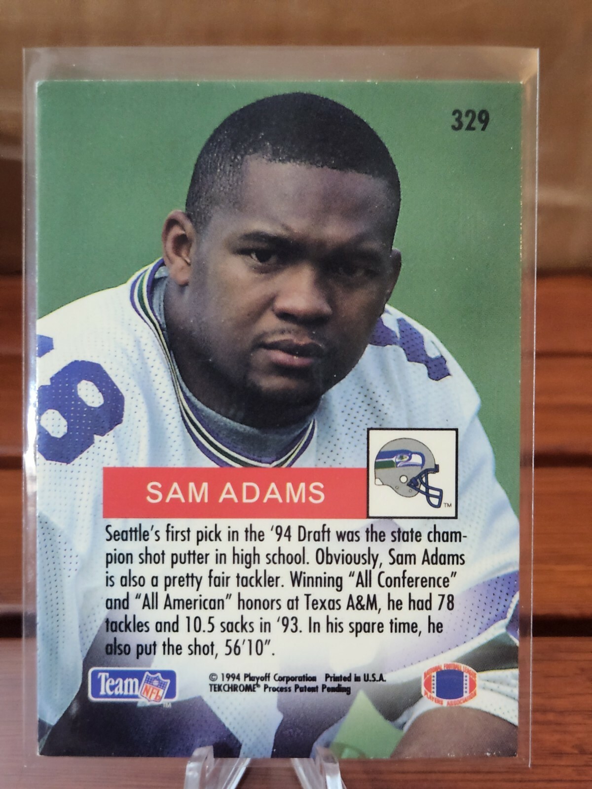 1994 Playoff Football Sam Adams - Rookie Card - Seattle Seahawks -Base ...