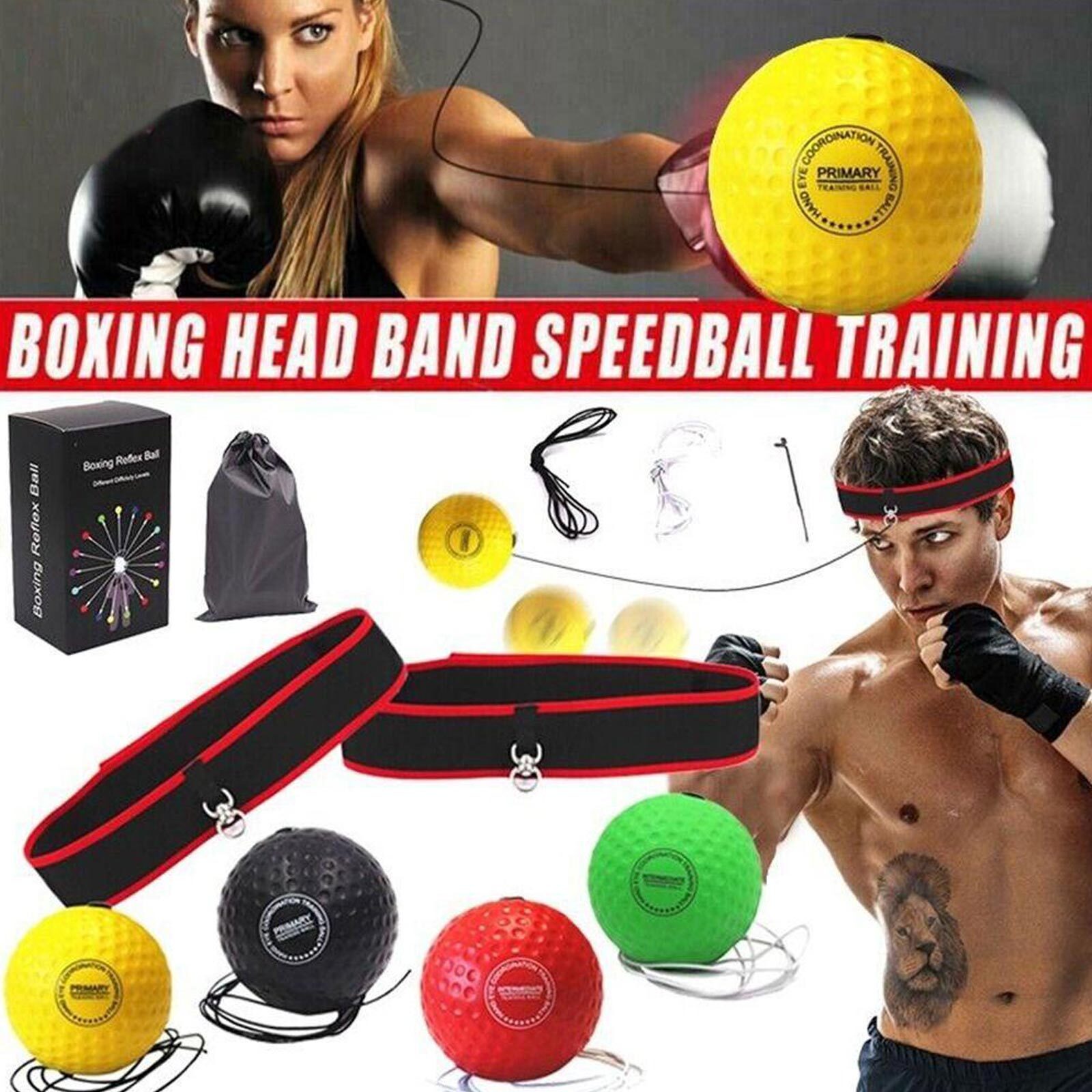 Boxing Head Band Speedball Fight Ball Training Reflex Speed Punch ...