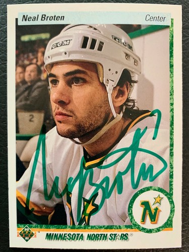 NEAL BROTEN 1990-91 Upper Deck North Stars Hockey Card #48 SIGNED (RARE ...
