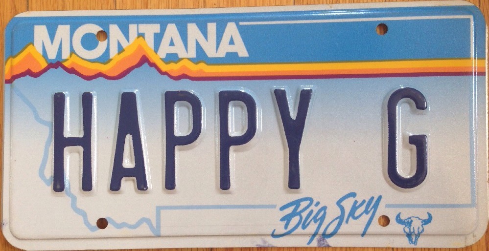 Vanity HAPPY G license plate Gilmore Garden Gary Gail George Greg ...