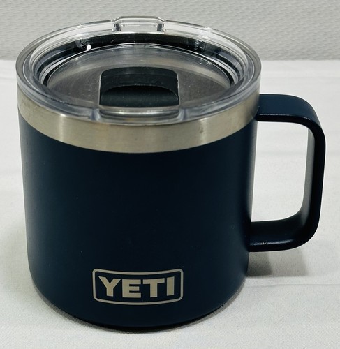 YETI Rambler 14 oz Mug Blue Vacuum Insulated Stainless Steel w/ Lid ...