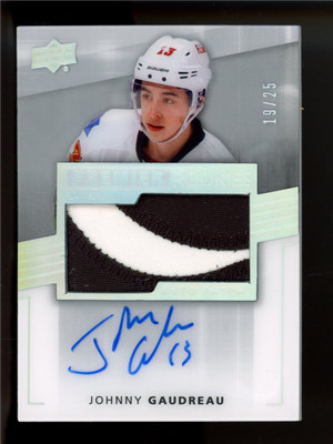 2015 UPPER DECK PREMIER #11 JOHNNY GAUDREAU SILVER ROOKIE PATCH AUTO ...
