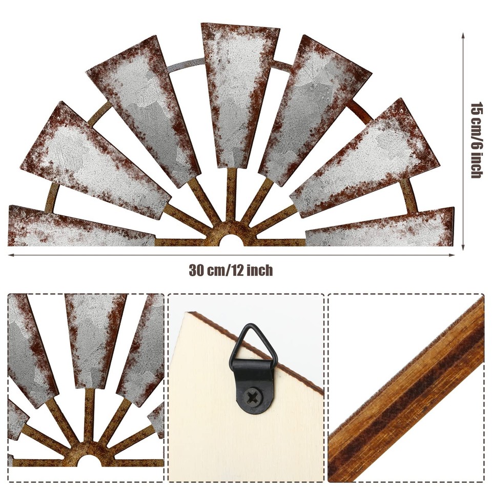 Farmhouse Living Room Wall Decor Wood Windmill Rustic Wooden Wall Art ...