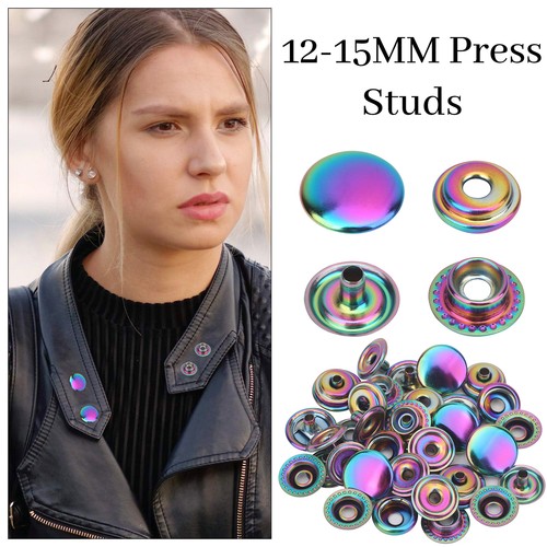 Rainbow 12/15mm Press Studs Snap Fasteners for Clothing Jackets Purses ...