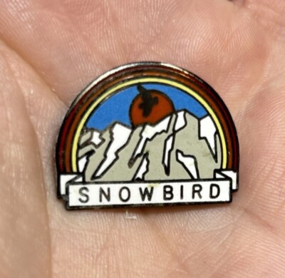 VTG Ski Snowbird Park City Utah UT Skiing Snowboarding Travel Lapel Tie ...