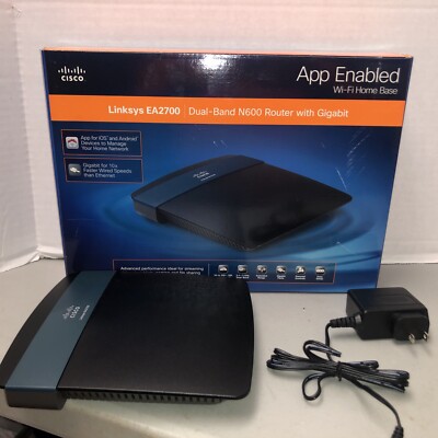 Cisco Linksys EA2700 N600 Dual-Band WiFi Router 300Mbps 4-Port Wireless ...