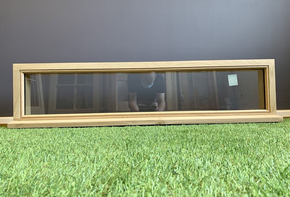 Window Double Glazed Windows Handcrafted Rustic Oak 1260mm x 300mm ...