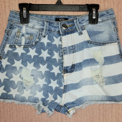 USA flag denim distressed Daisy Dukes | eBay