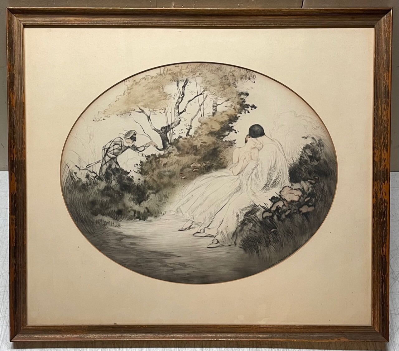 Vintage JEAN HARDY 'Spying on LOVERS' Louis ICART School Signed Color ...