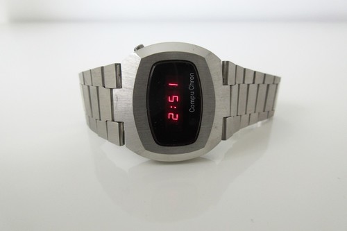 Men's SS 1977 Compuchron LED Digital Retro Time computer Watch. 36 mm ...