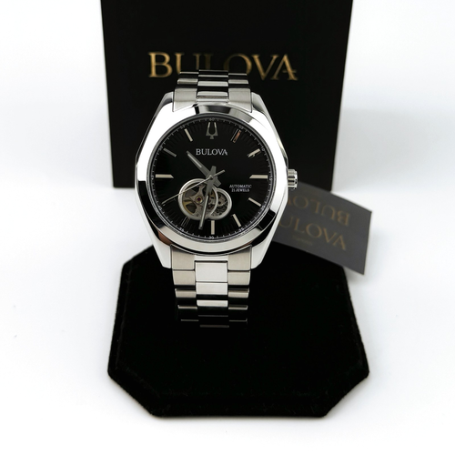 Bulova Men's Surveyor Classic Automatic Black dial Steel Strap 96A270 ...
