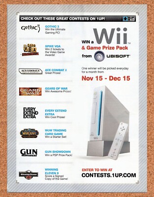 Nintendo Wii Console Original 2005 Vintage Ad - Video Game Sweepstakes ...