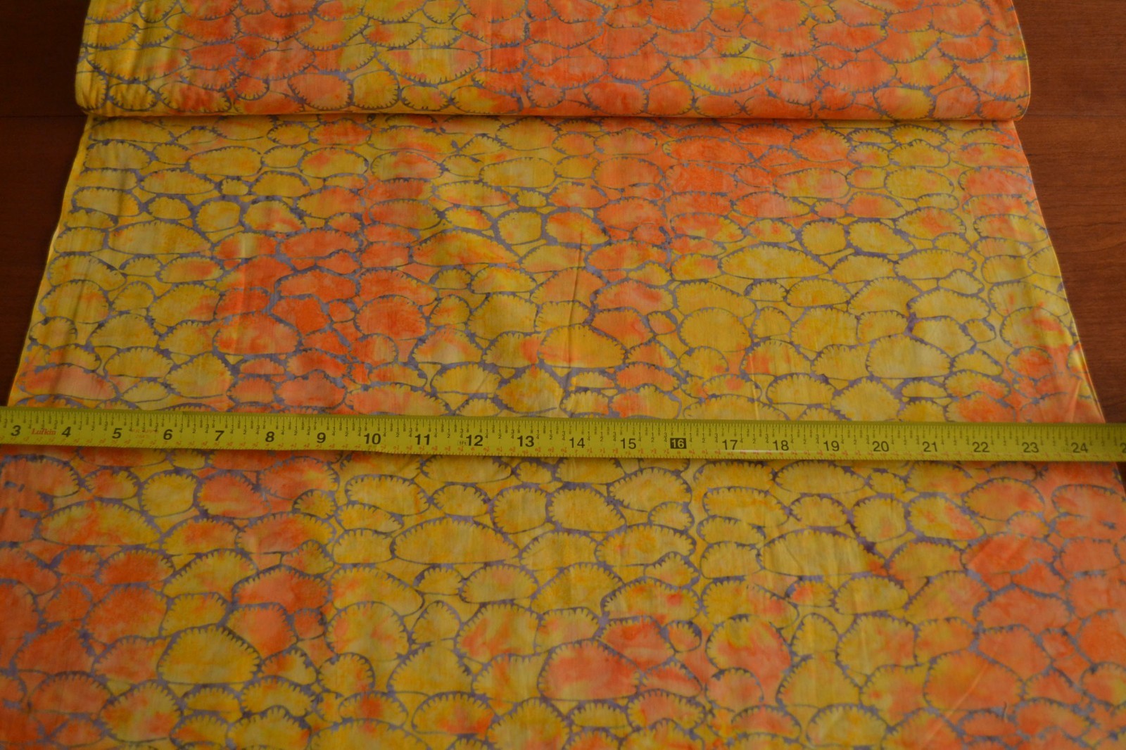 By 1/2 Yd, Gray on Yellow & Orange Tonga Batik, Timeless Treasures ...