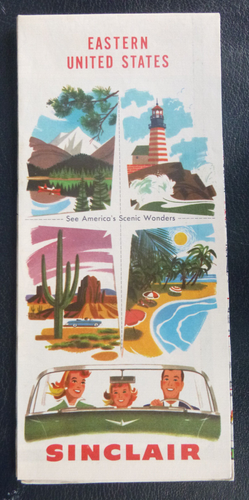 1956 Eastern United States road map Sinclair gas oil large map | eBay