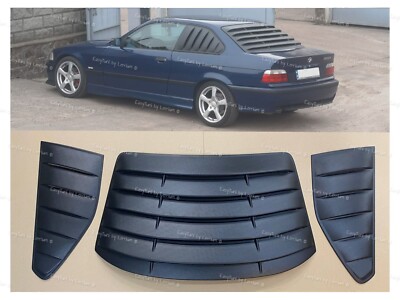 BMW E36 coupe rear & side windows louvers gills sun shade cover abs ...
