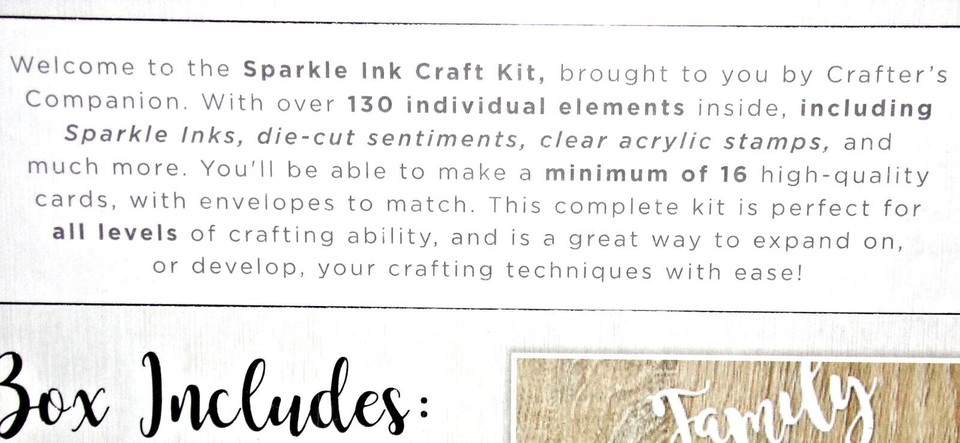 Crafters Companion Craft Kit # 22 Sparkle Ink New Over 130 Elements ...