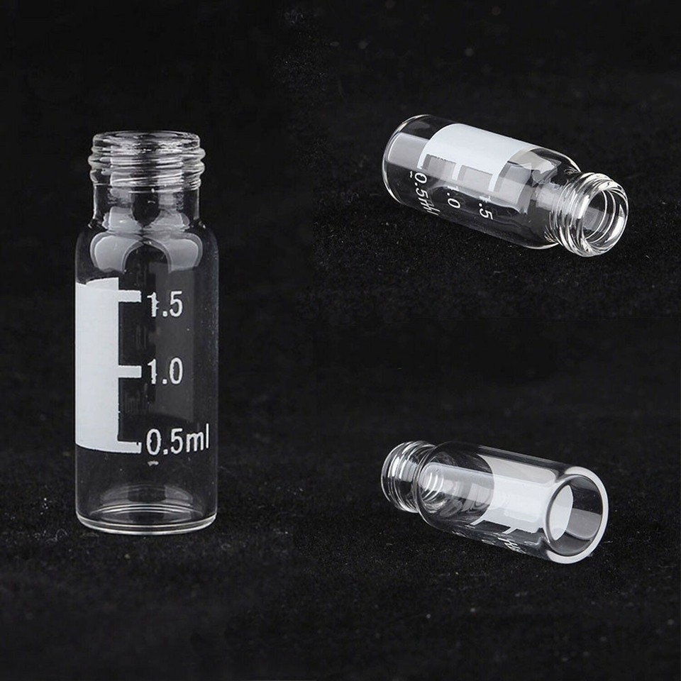 2mL Autosampler Transparent Vials No Cap Screw Top Graduation HPLC,100 ...