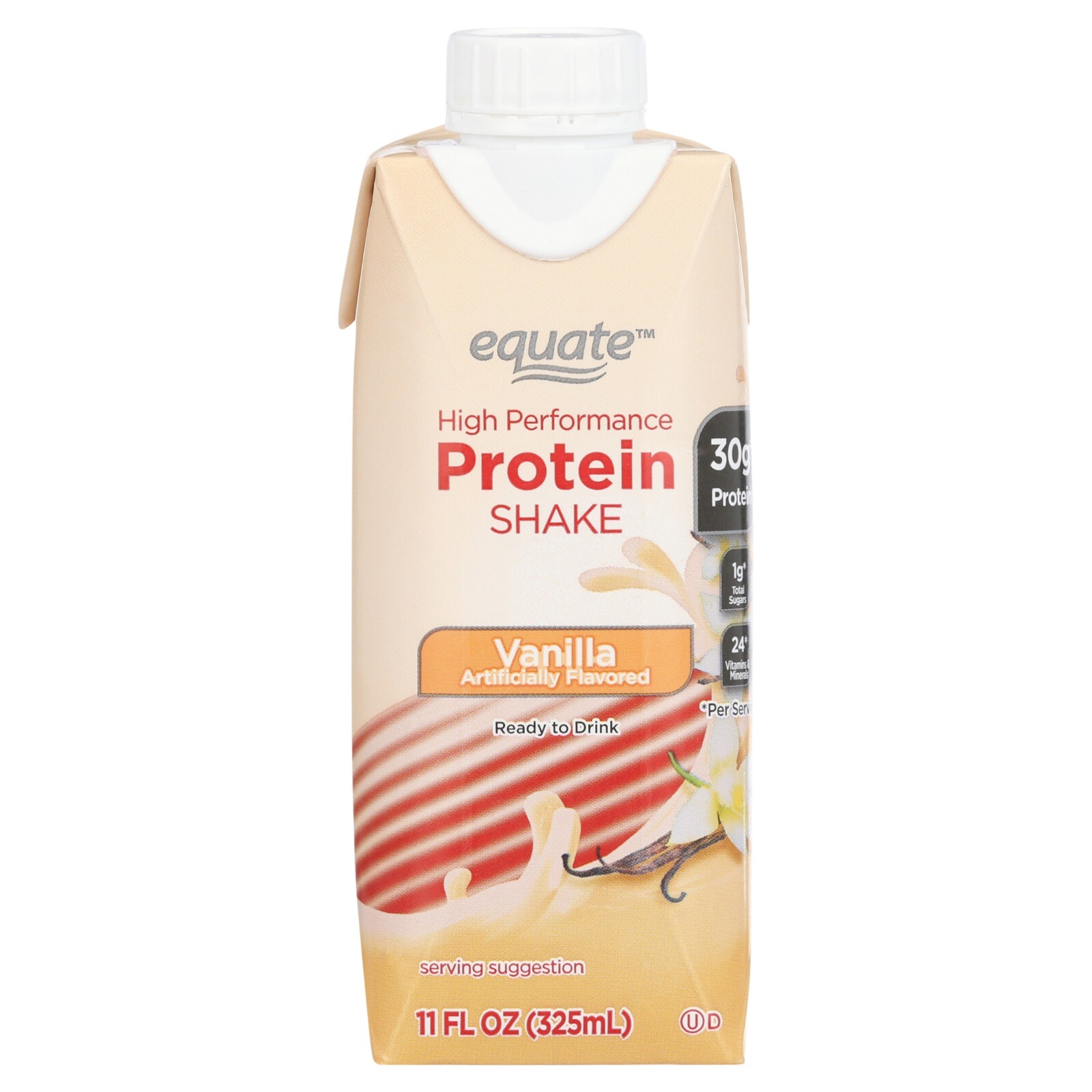 2 PACK Equate High Performance Protein Shake, Vanilla, 11 fl oz, 24 Ct ...