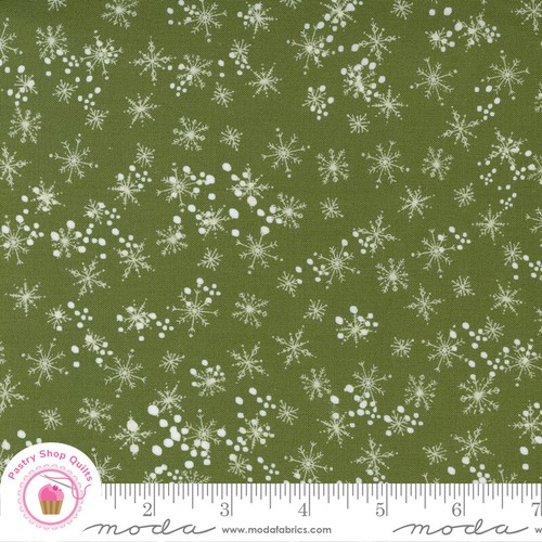 Moda CHEER & MERRIMENT 45535 16 Sage Green Snowflakes FANCY THAT Quilt ...
