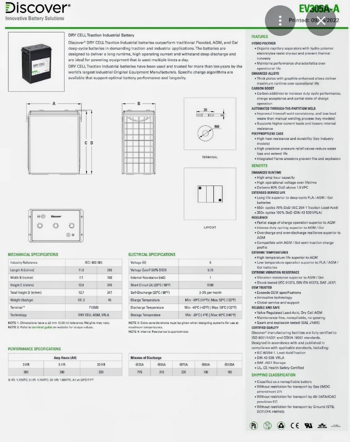 Discover Dry Cell EV305A-A 6 Volt, Brand New | eBay