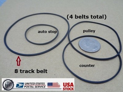 COMPLETE BELT KIT FITS SANYO JXT-6910 VINYL 8 TRACK CASSETTE UNIT (4 ...