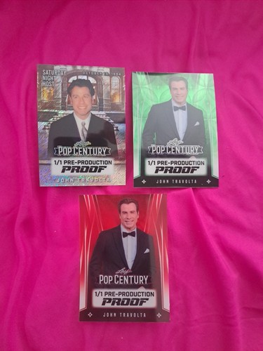 3 Proofs Of JOHN TRAVOLTA 2025 Leaf Pop Century 1/1 Pre-Production ...
