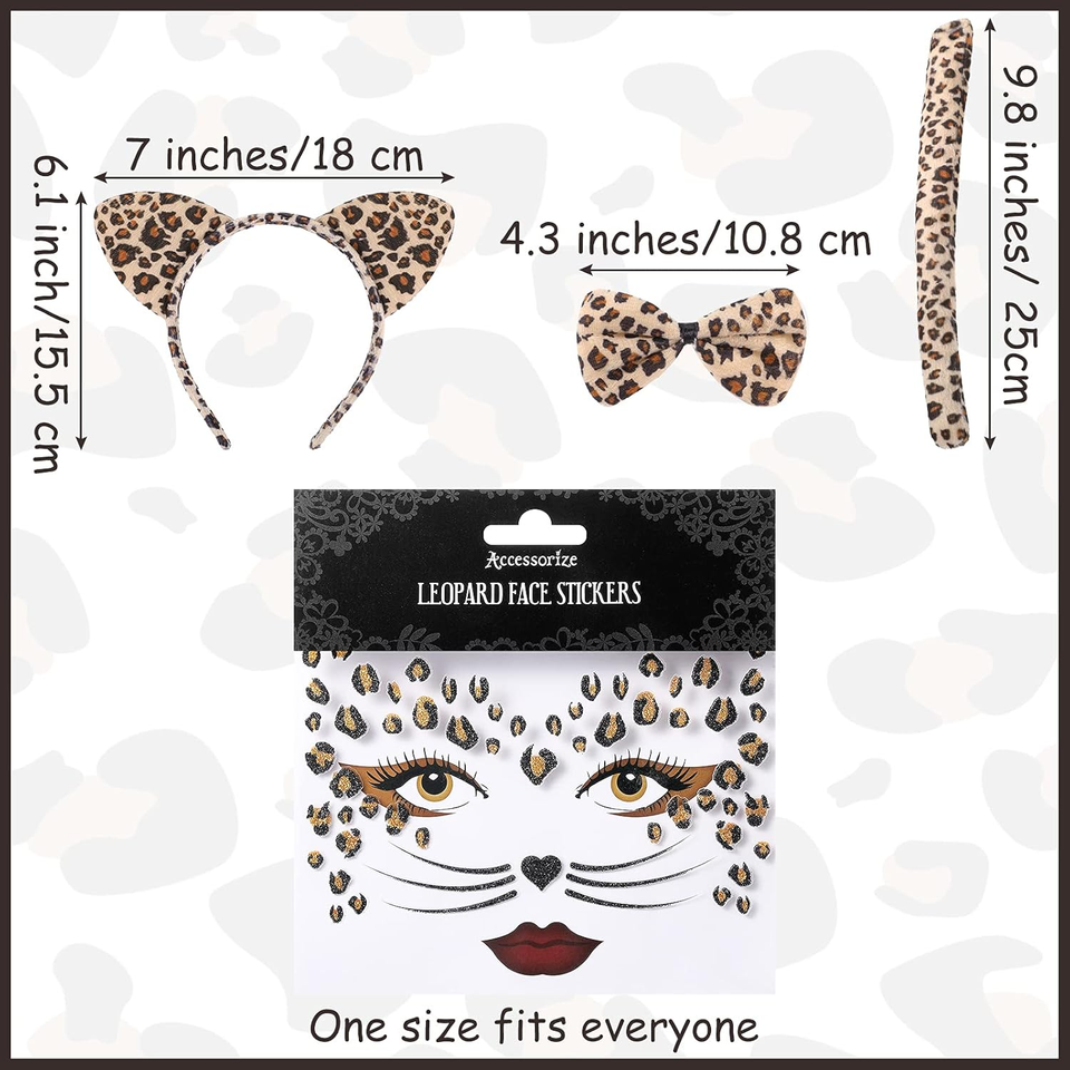 Cheetah Costume Set Dalmatian Dog Ears Headband Cheetah Leopard Cat ...